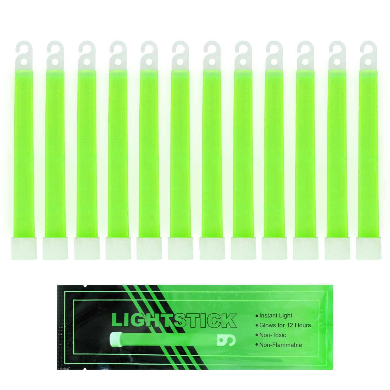MedITAC Industrial Green Glow Sticks - 6-Inch Snap & Light - 12 Hour ...