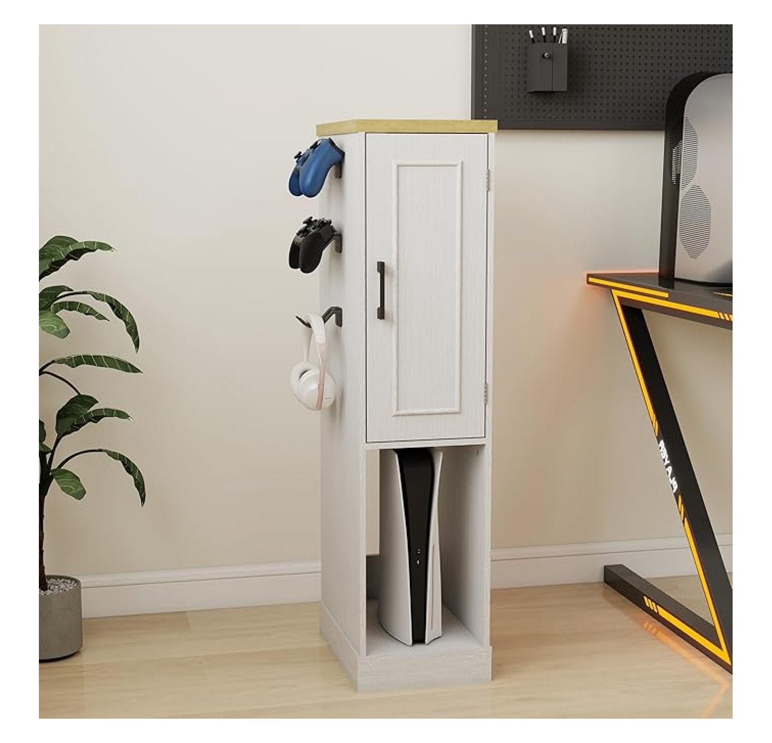 Media Cabinet, AV Media Stand Game Console Stand with Drawers Inside ...