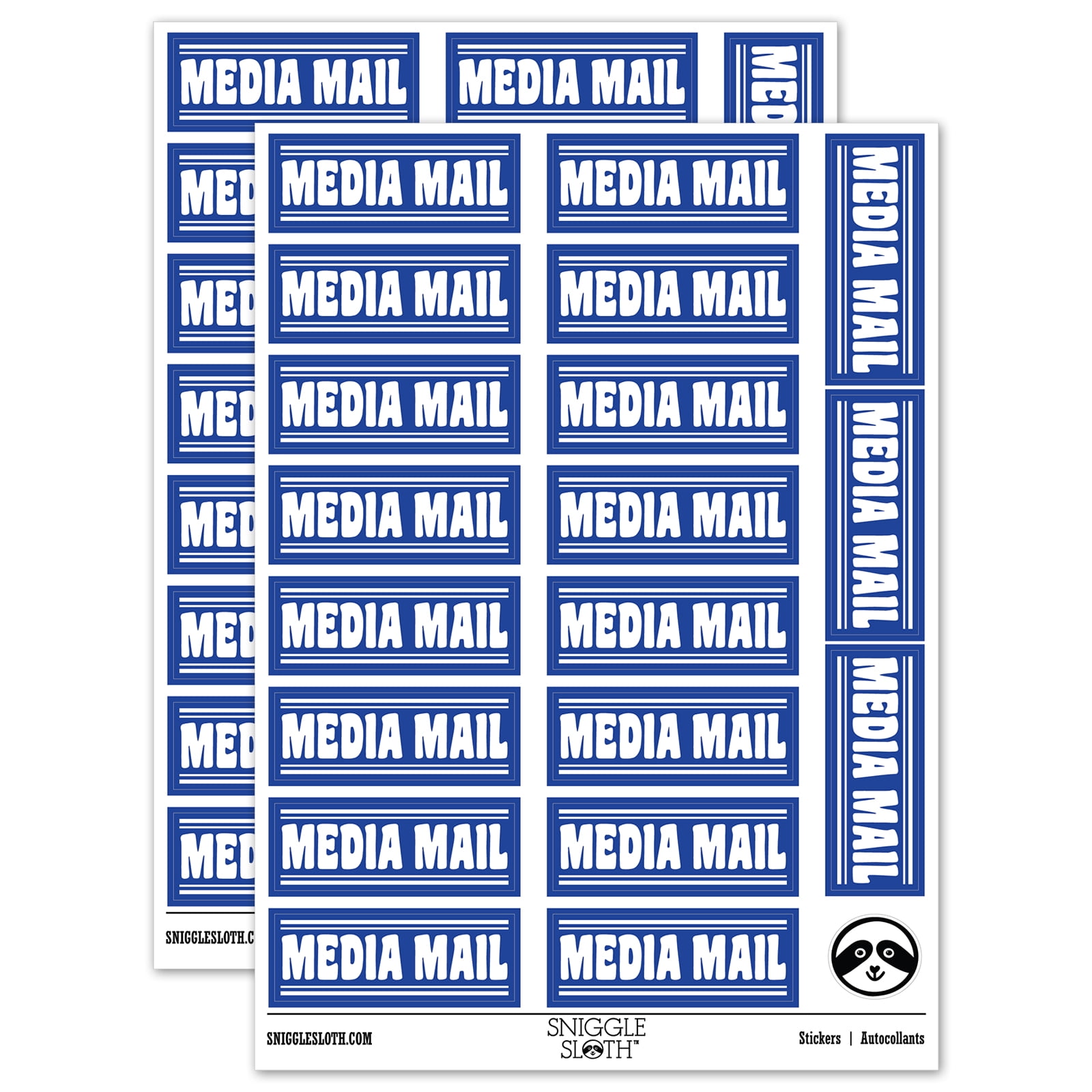 Media Mail Border Top Bottom Sticker Set - Dark Blue - Matte Finish - 2 ...