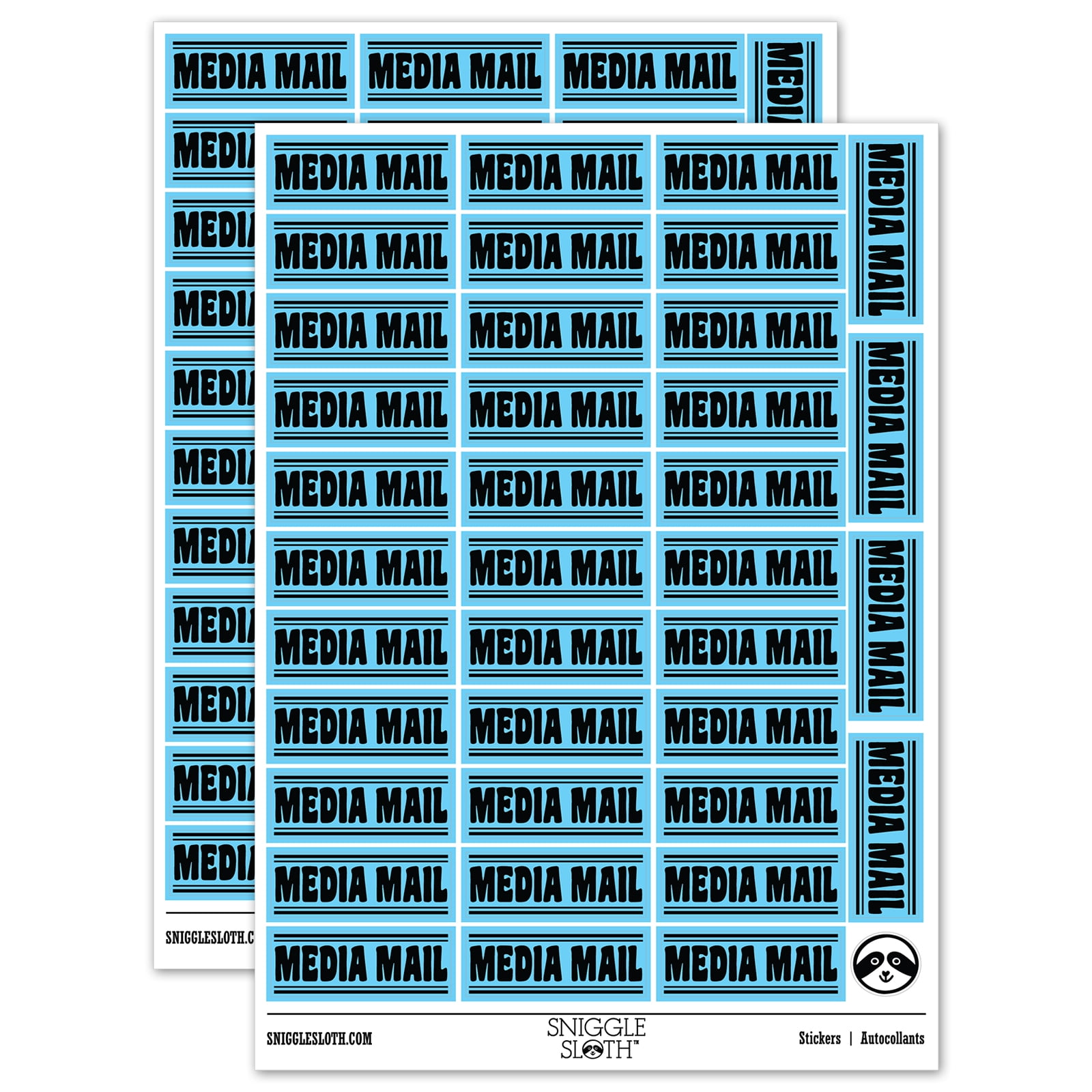 Media Mail Border Top Bottom Sticker Set - Light Blue - Matte Finish ...