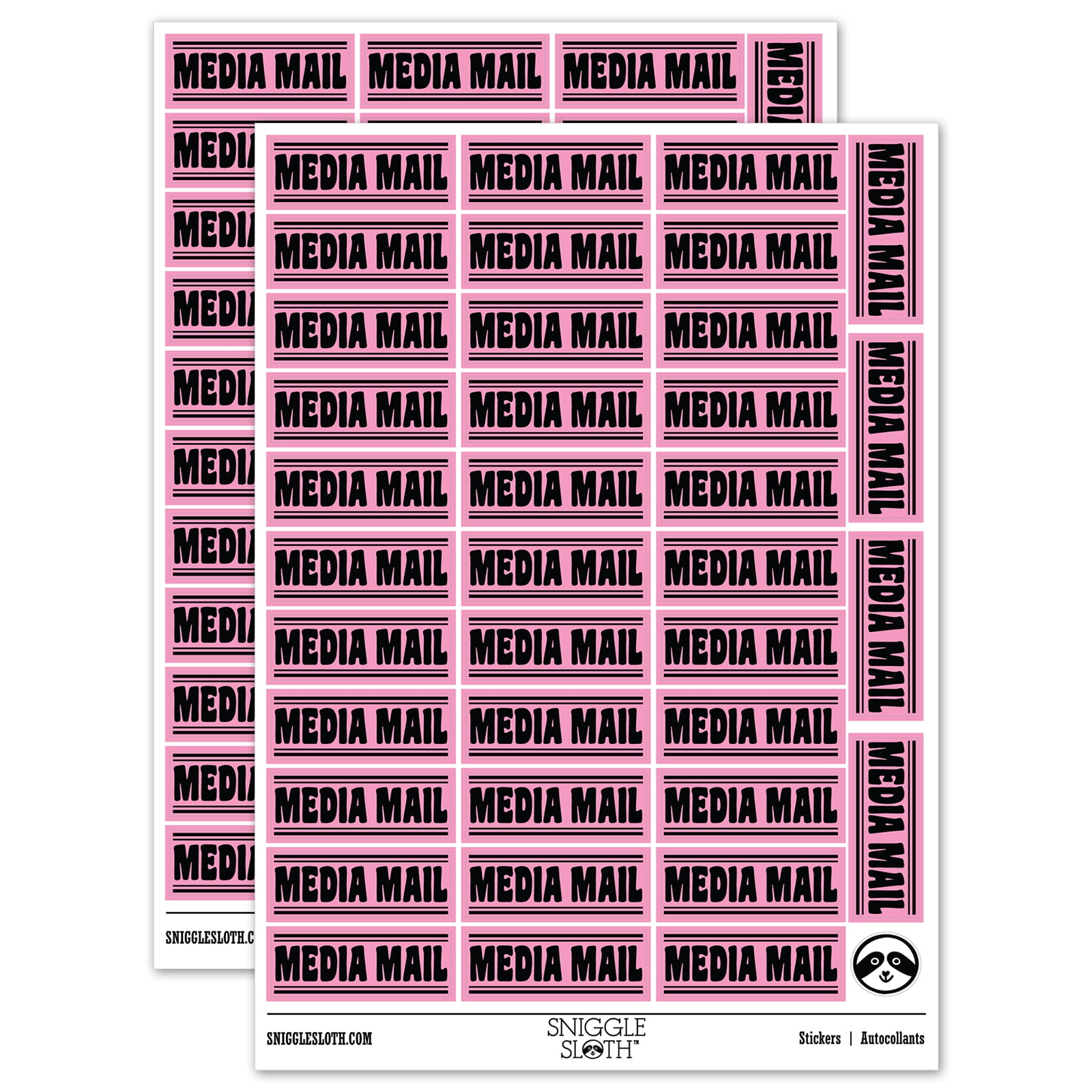 Media Mail Border Top Bottom Sticker Set - Light Pink - Gloss Finish ...