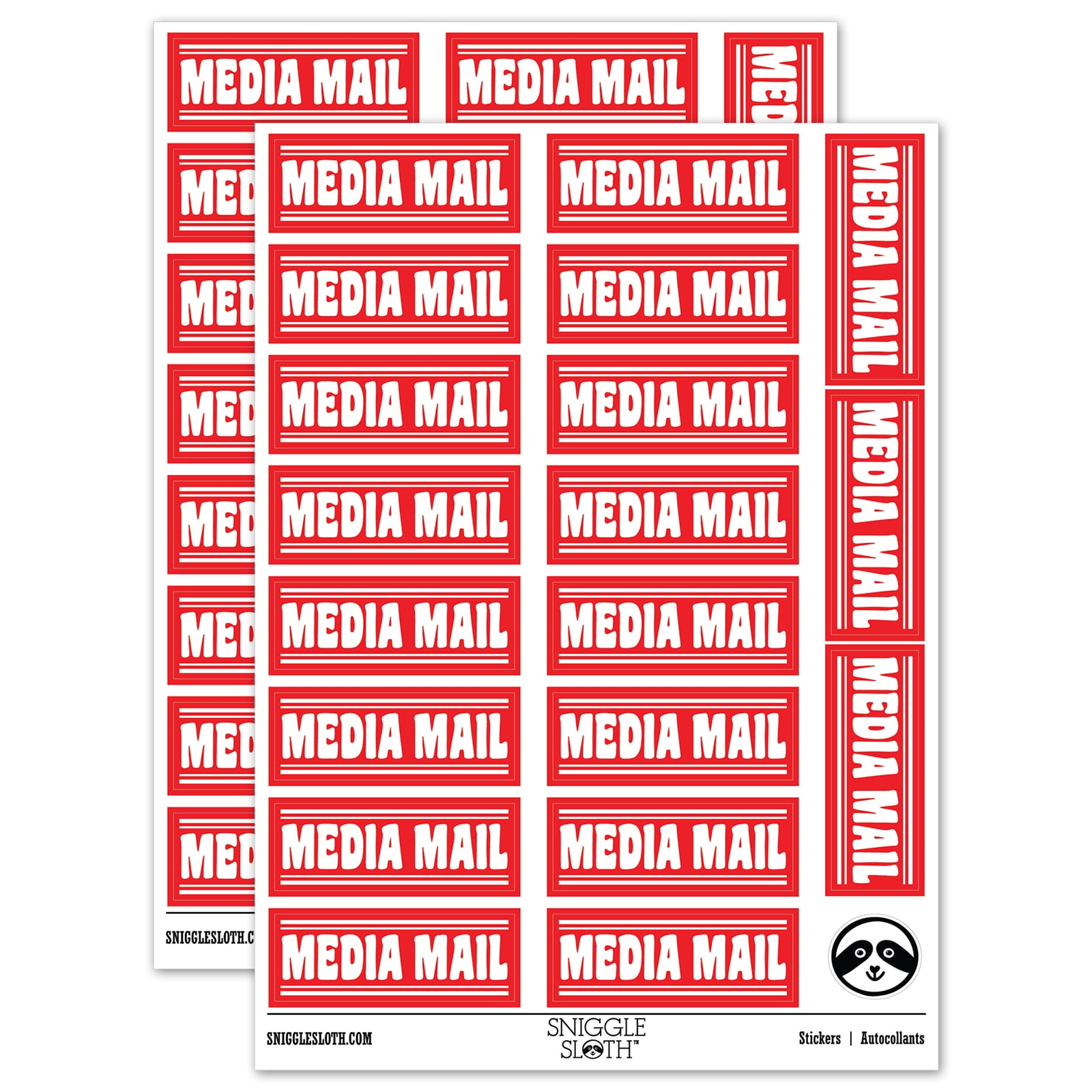Media Mail Border Top Bottom Sticker Set - Red - Gloss Finish - 2.00 ...