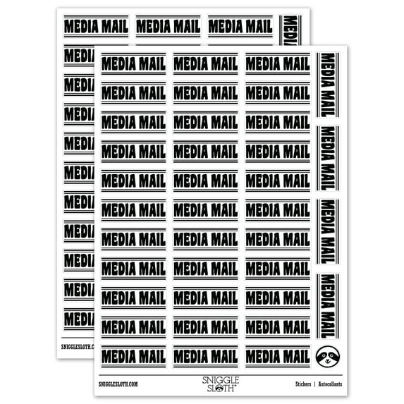 Media Mail Border Top Bottom Sticker Set - White - Gloss Finish - 1.5 ...