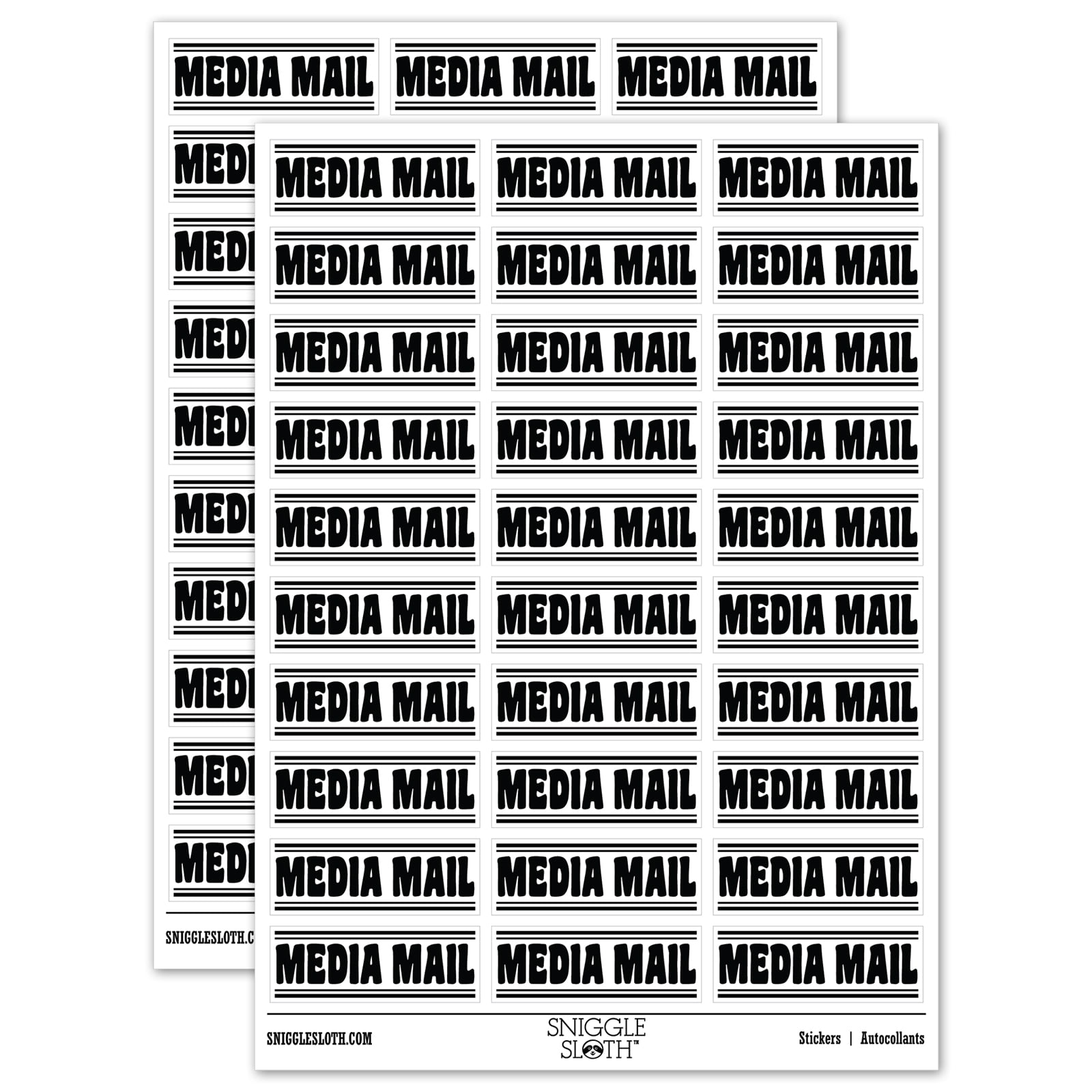 Media Mail Border Top Bottom Sticker Set - White - Matte Finish - 1.75 ...