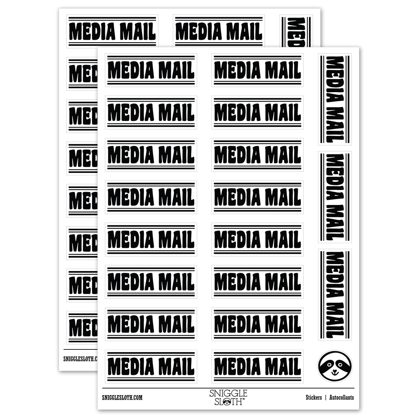 Media Mail Border Top Bottom Sticker Set - White - Matte Finish - 2.00 ...
