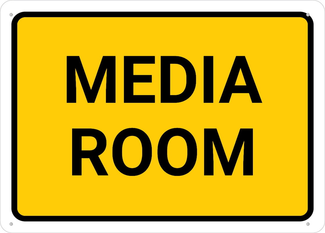 Media Room Sign Metal Signs 12X8 Inch Rust Free Aluminum,Uv Ink ...