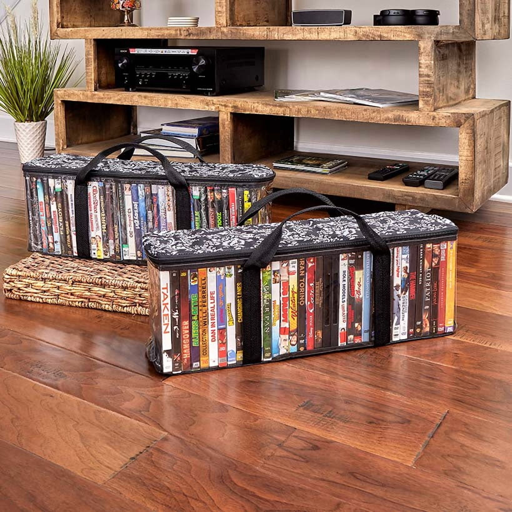 Media Storage Bag Organizer with Handles for DVDs or CDs Set of 2 ...