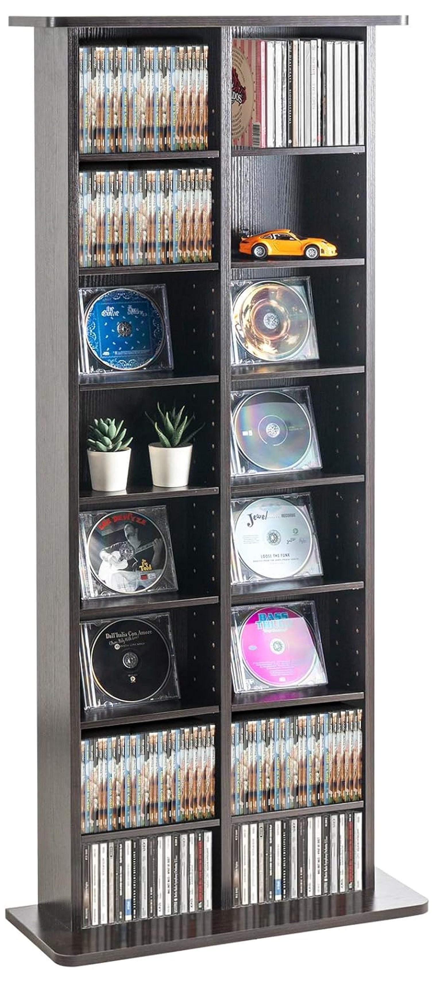 Media Storage Cabinet, 8-Layer Shelf, Adjustable Shelves 16 ...