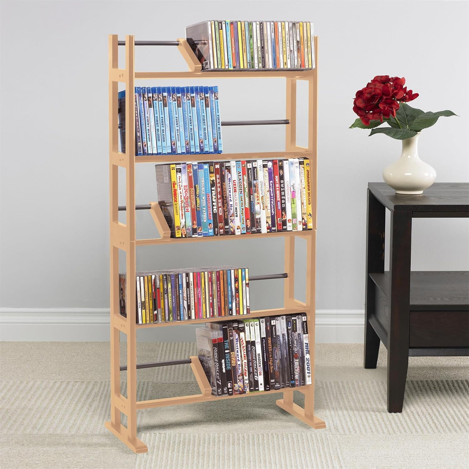 Media Storage Rack, 5 Tiers CD Storage Shelves Holds Up to 230 CDs or ...