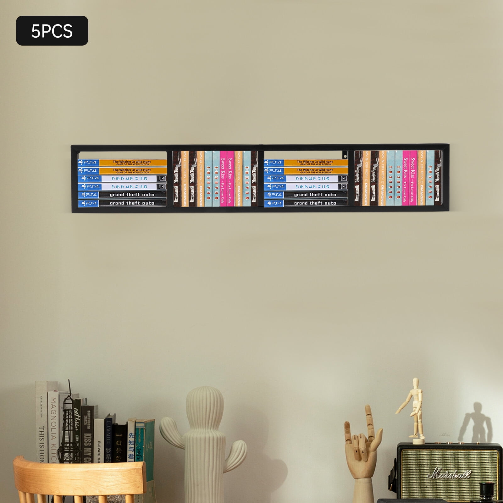 Media Storage Rack Game Movie Video Organizer CD DVD Shelf Rack ...
