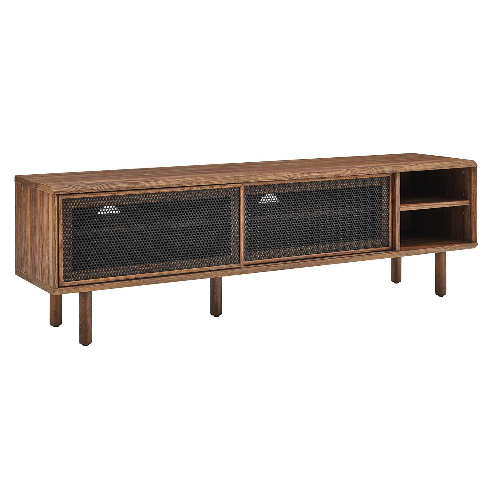 Media TV Stand Console Table, Walnut, Wood, Metal, Industrial Living ...