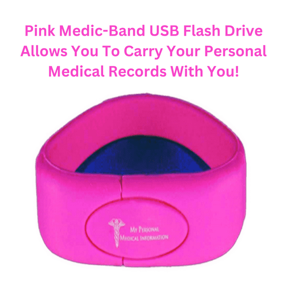Pink Medic-Band USB Flash Drive: Personal Medical Records Keeping ...