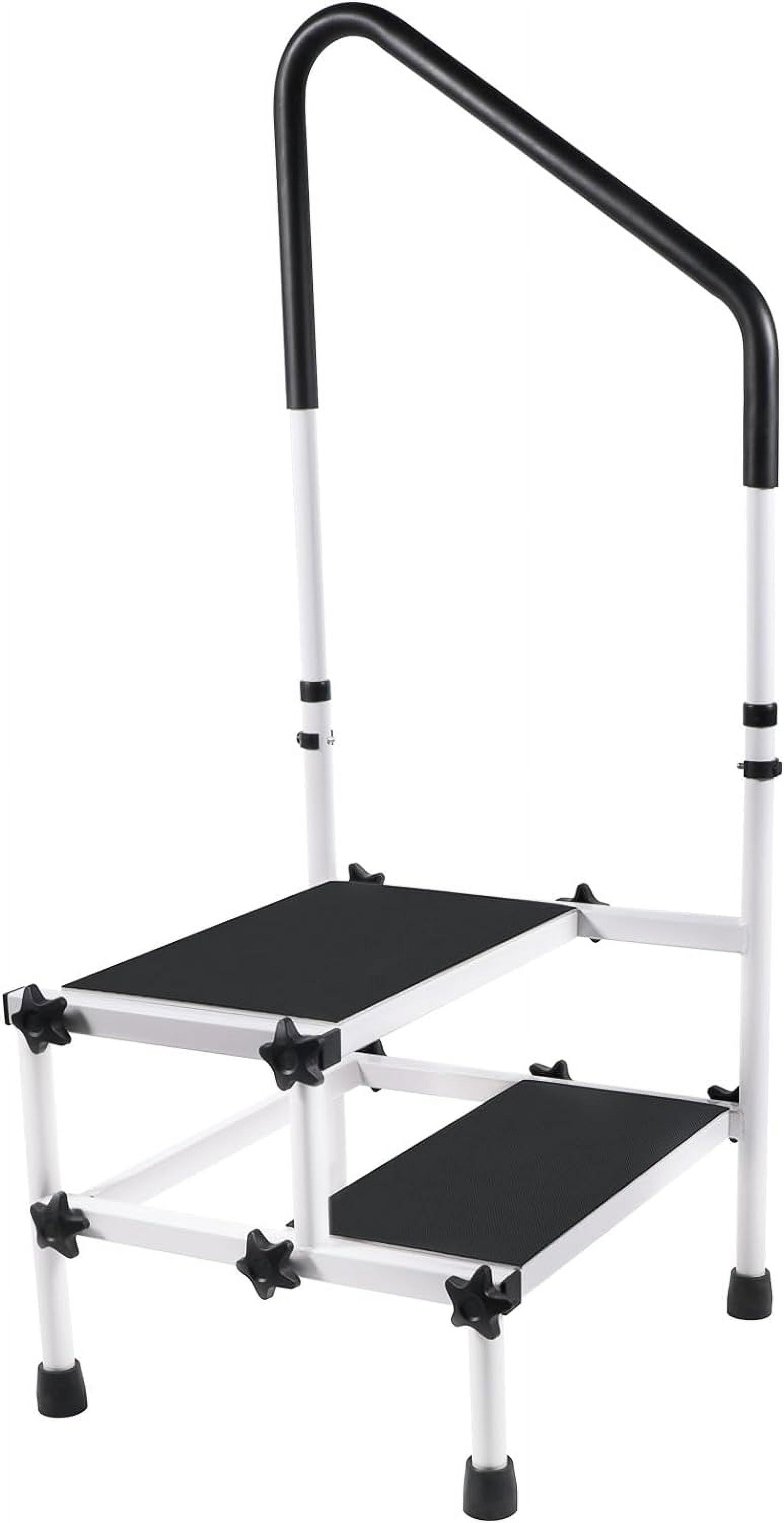 Medical 2 Step Stool Ladder with Handrail Handle for Elderly,Seniors ...