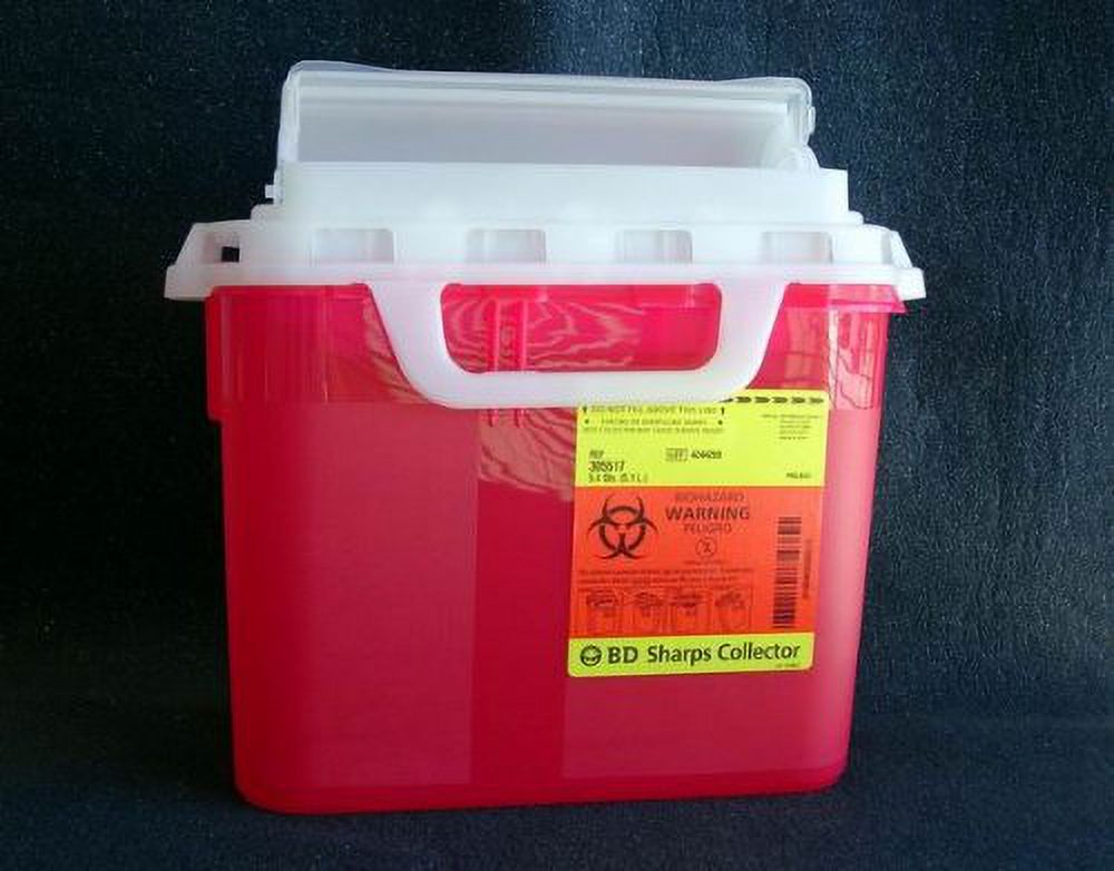 Medical 305517 Sharps Collector, Counter Balanced Door, Shape, Red ...