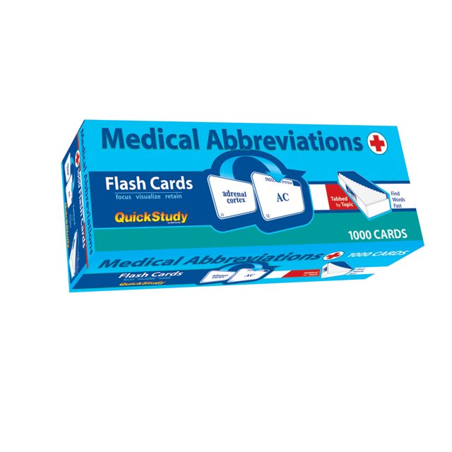 QuickStudy Medical Abbreviations Flash Cards - 1,000 Comprehensive, Up ...