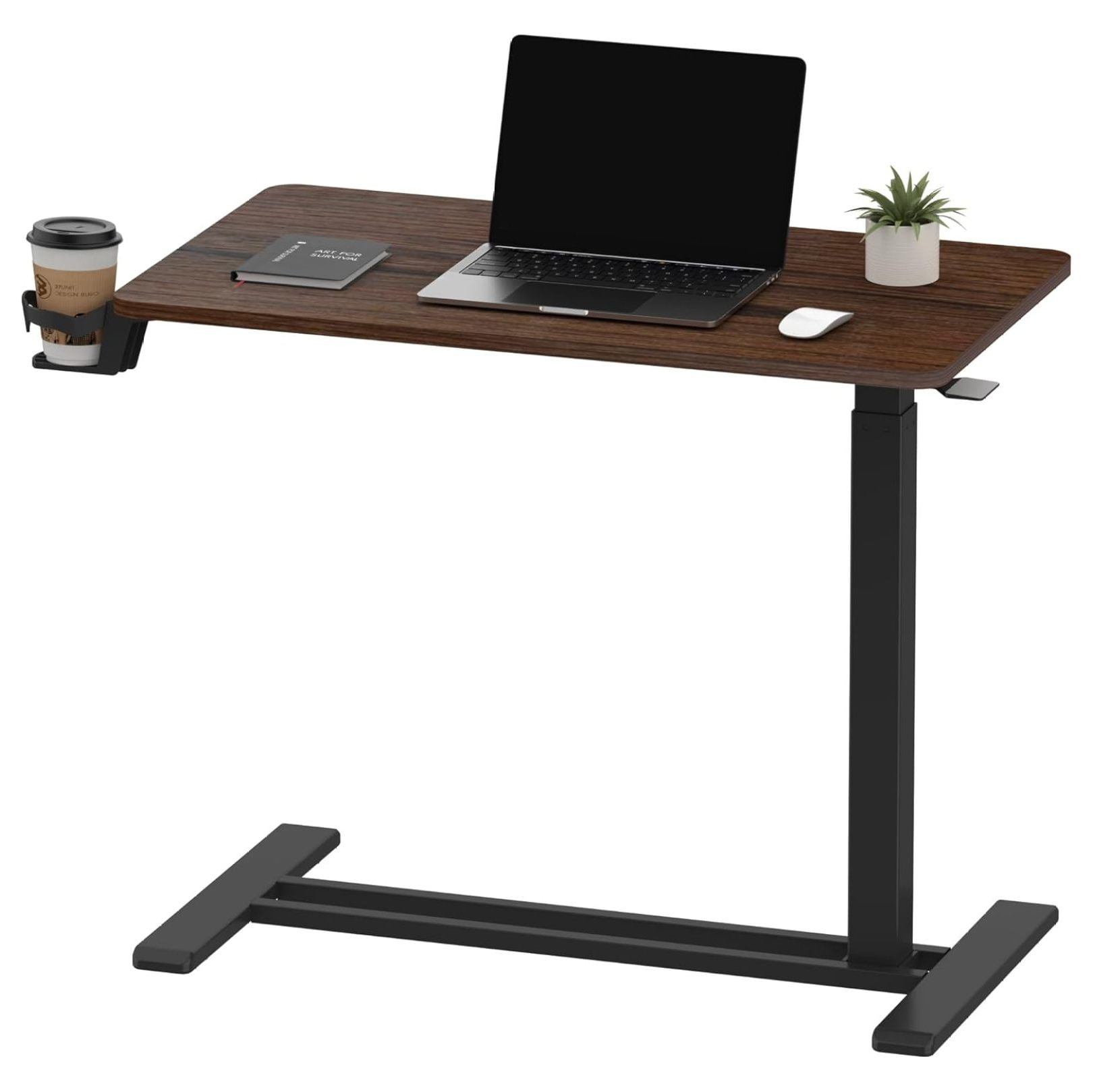 Medical Adjustable Overbed Bedside Table with Hidden Casters, Pneumatic ...