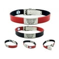 Medical Alert Bracelet Black Or Red Reversible Sport Slim Free Laser ...