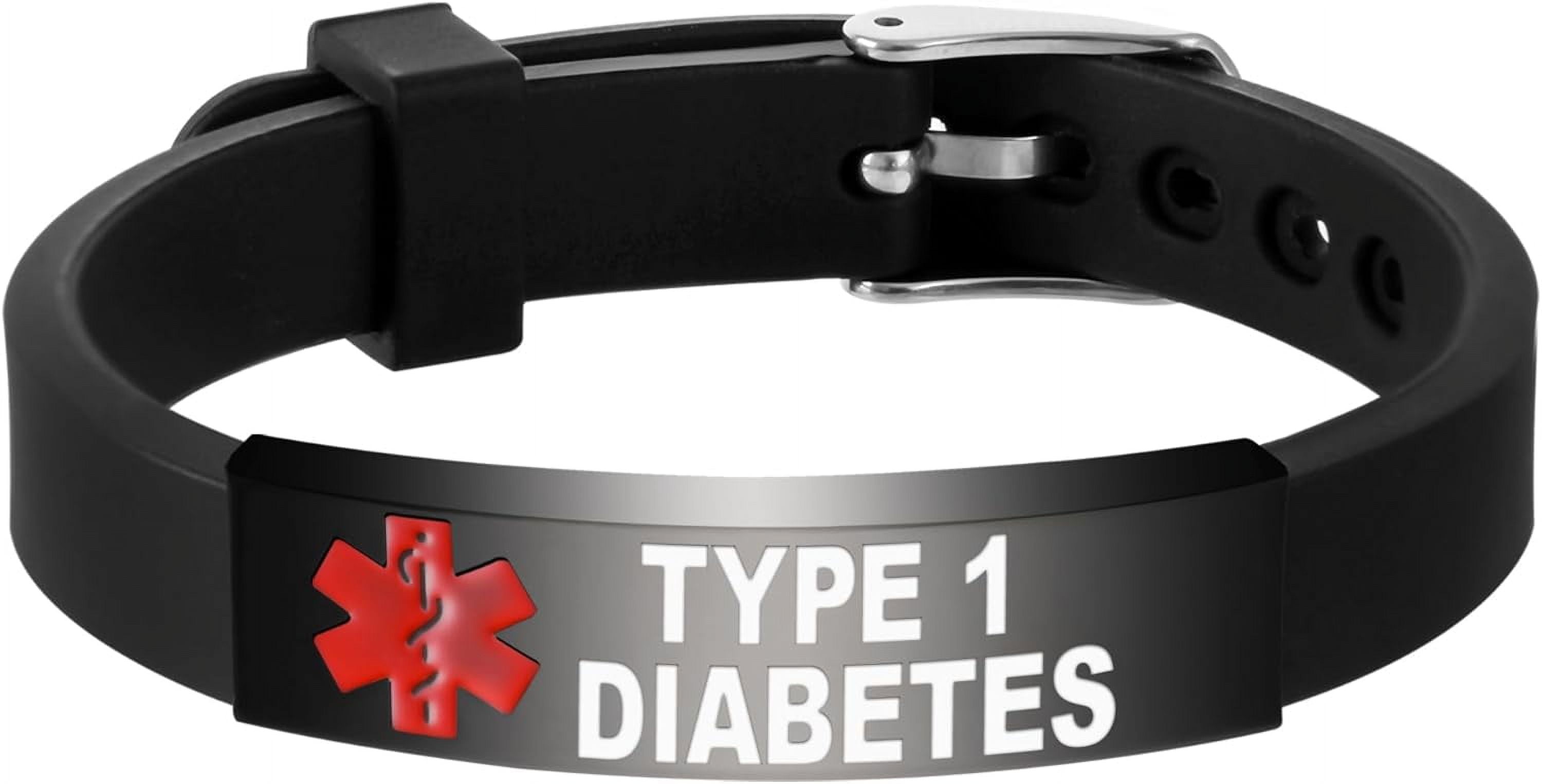 Medical Alert Bracelet Dual-Sided Custom Engraved Id Identification ...