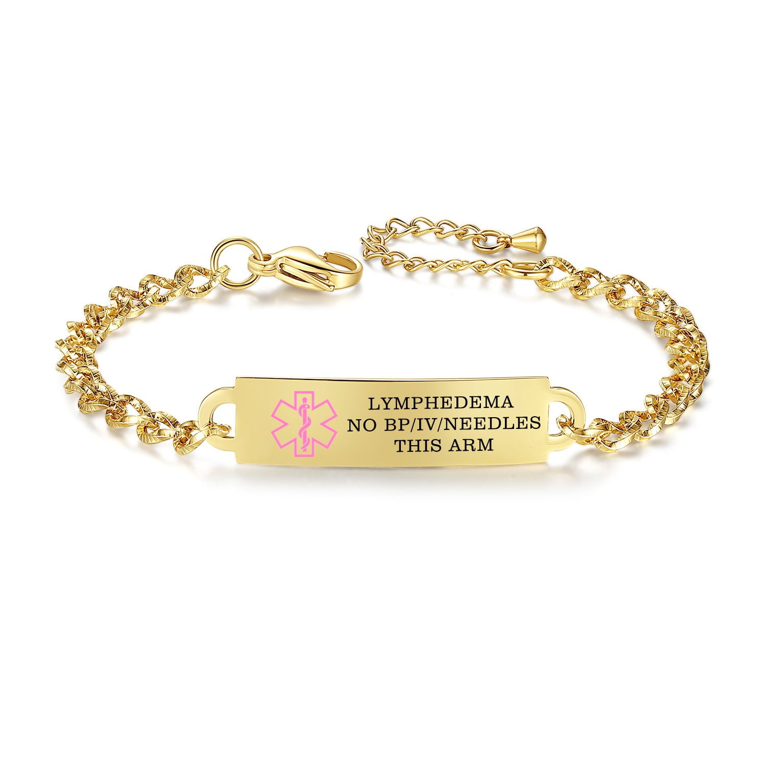 Linnalove Women's Medical Alert Bracelet, Adjustable Stainless Steel ...