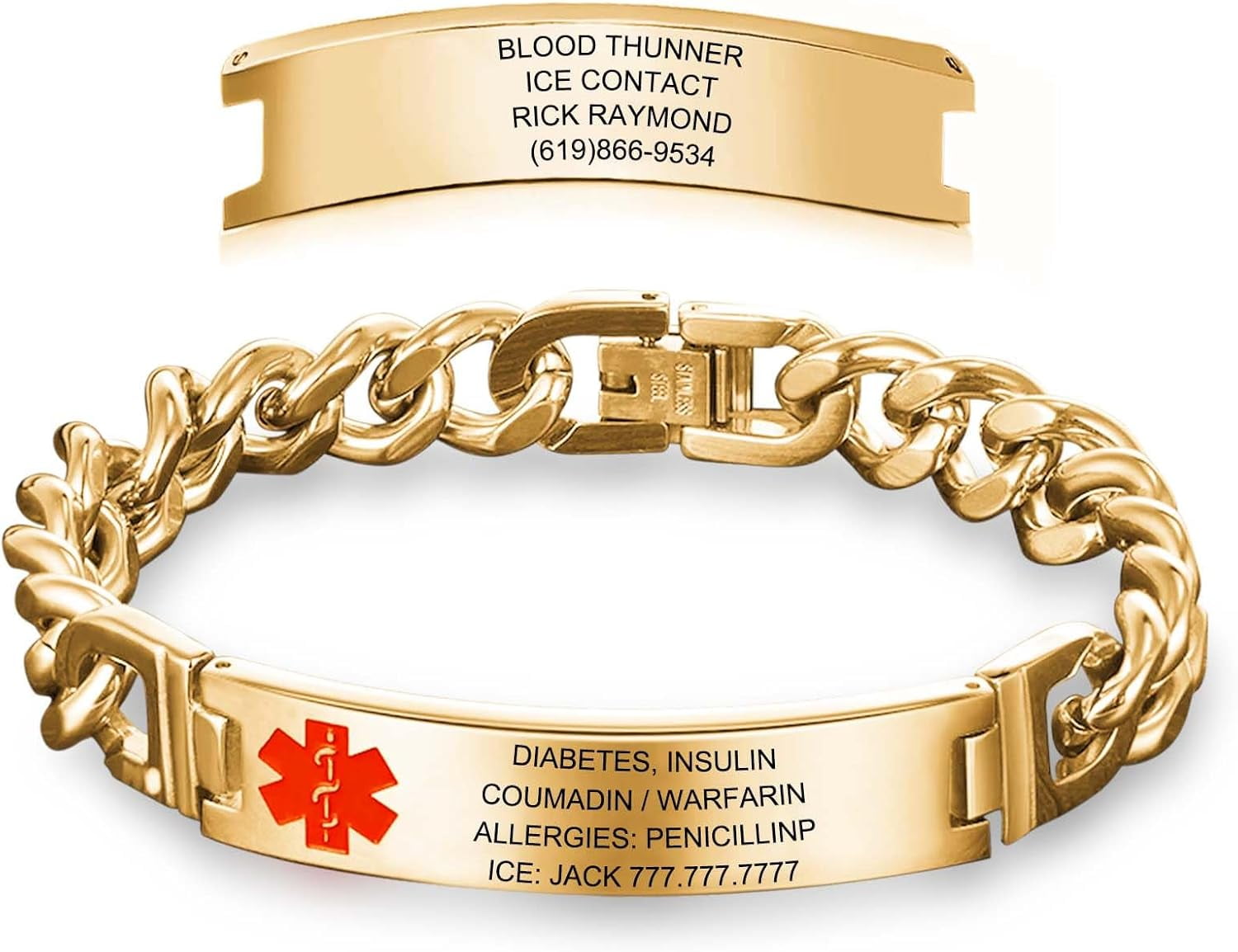 Medical Alert Bracelets For Men Women Custom Medical Id Bracelet With ...