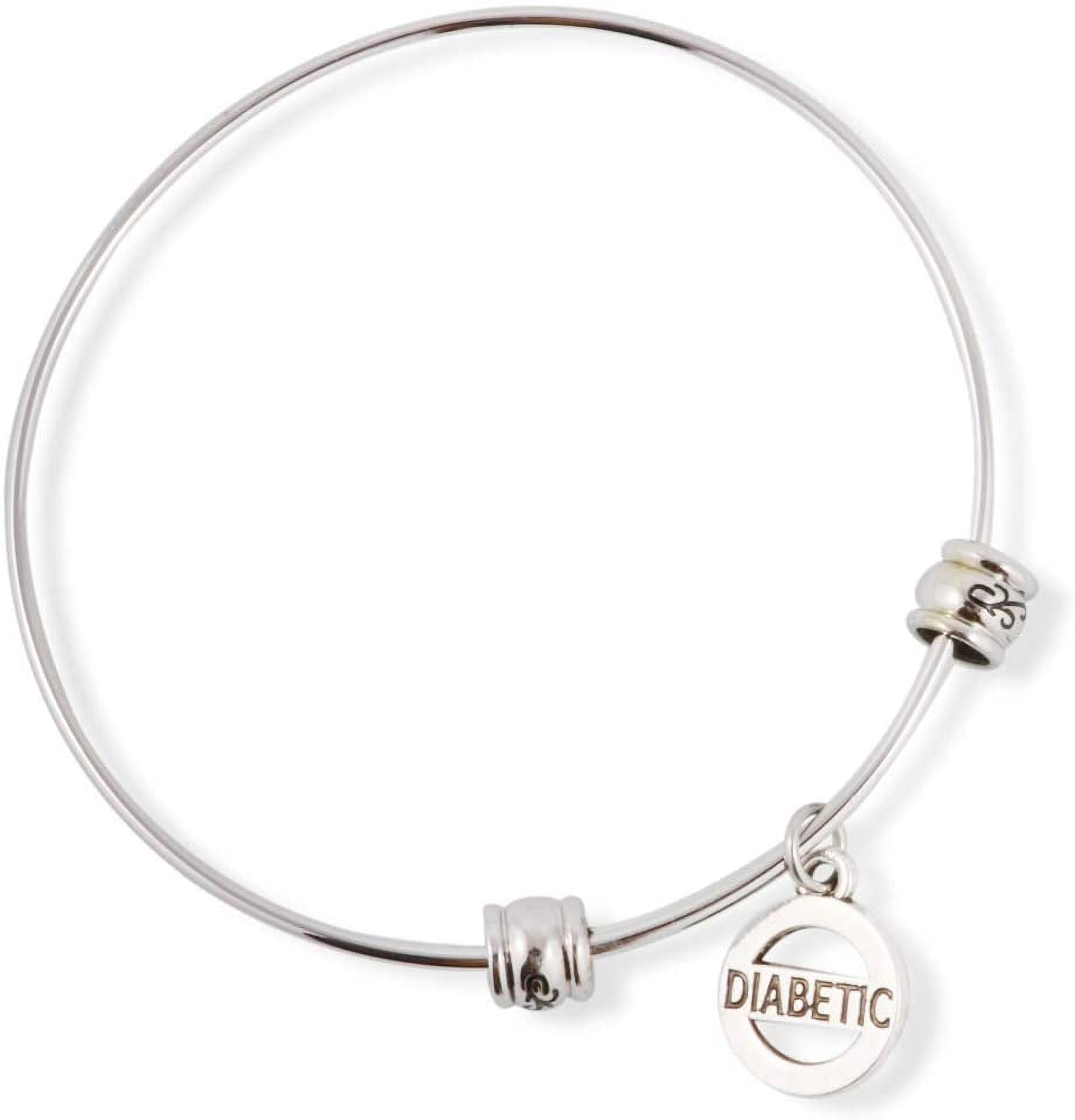 Emerald Park Jewelry Medical Alert Diabetic ID Bracelet, Adjustable ...