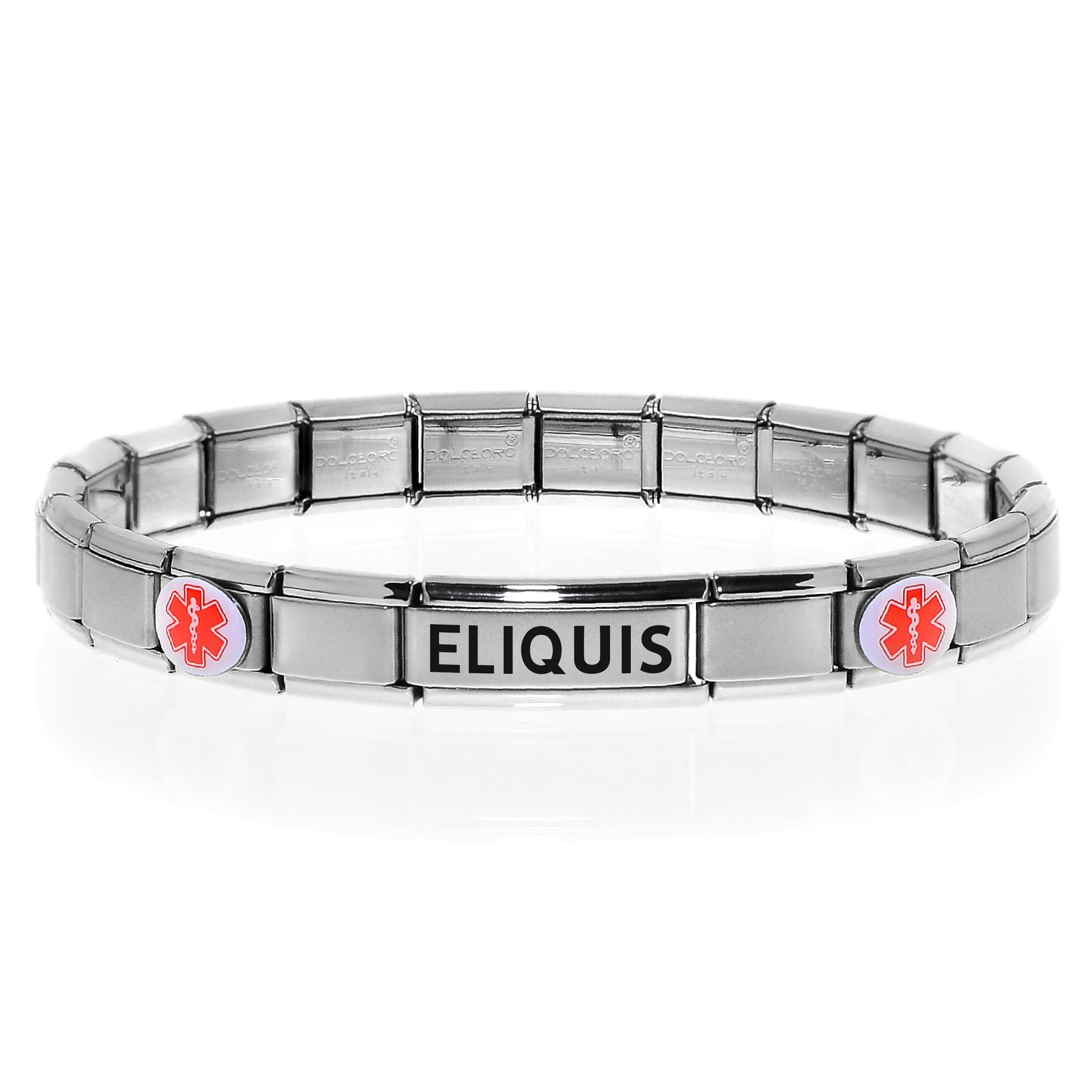 Medical Alert ID Bracelet on ELIQUIS Medication, Modular Charm Style ...