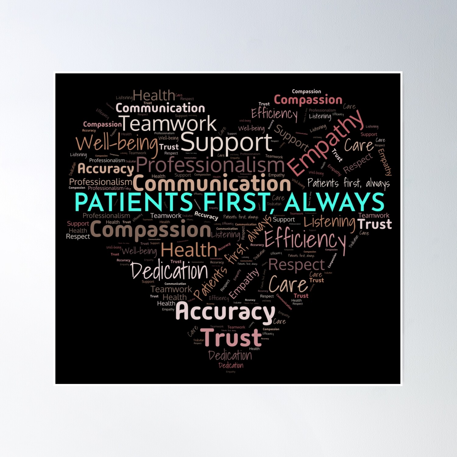 Medical Asistant, Patients First, Always Poster Wall Art, Modern Wall ...