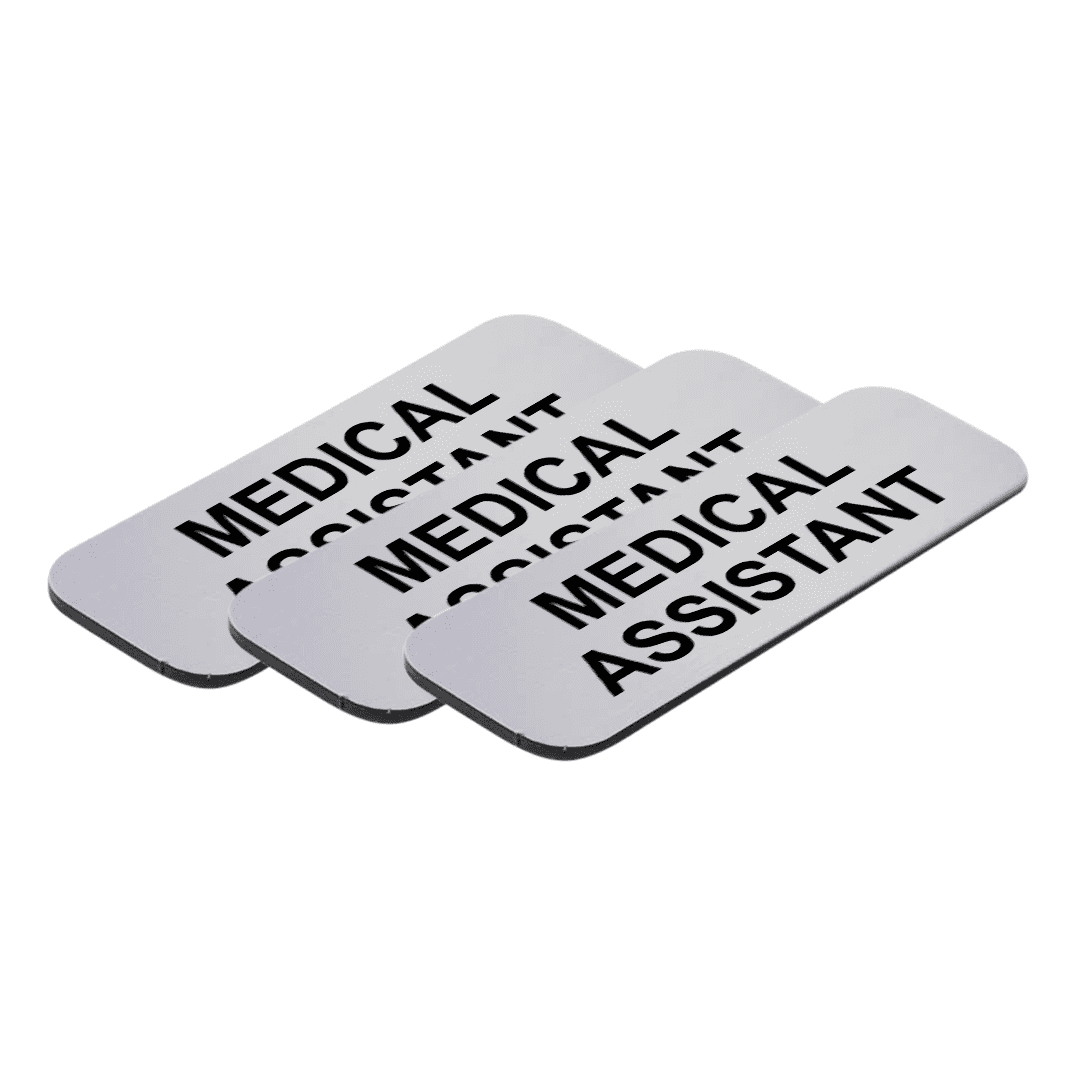Medical Assistant 1 x 3" Name Tag/Badge, Silver, (3 Pack) - Walmart.com