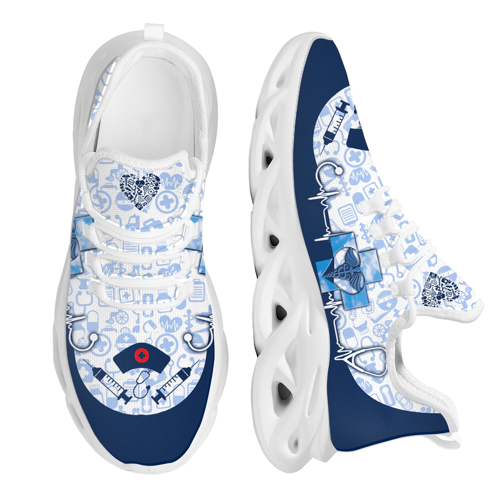 Medical Assistant EMT Design Nurse Shoes Women's Sport Knit Shoes ...
