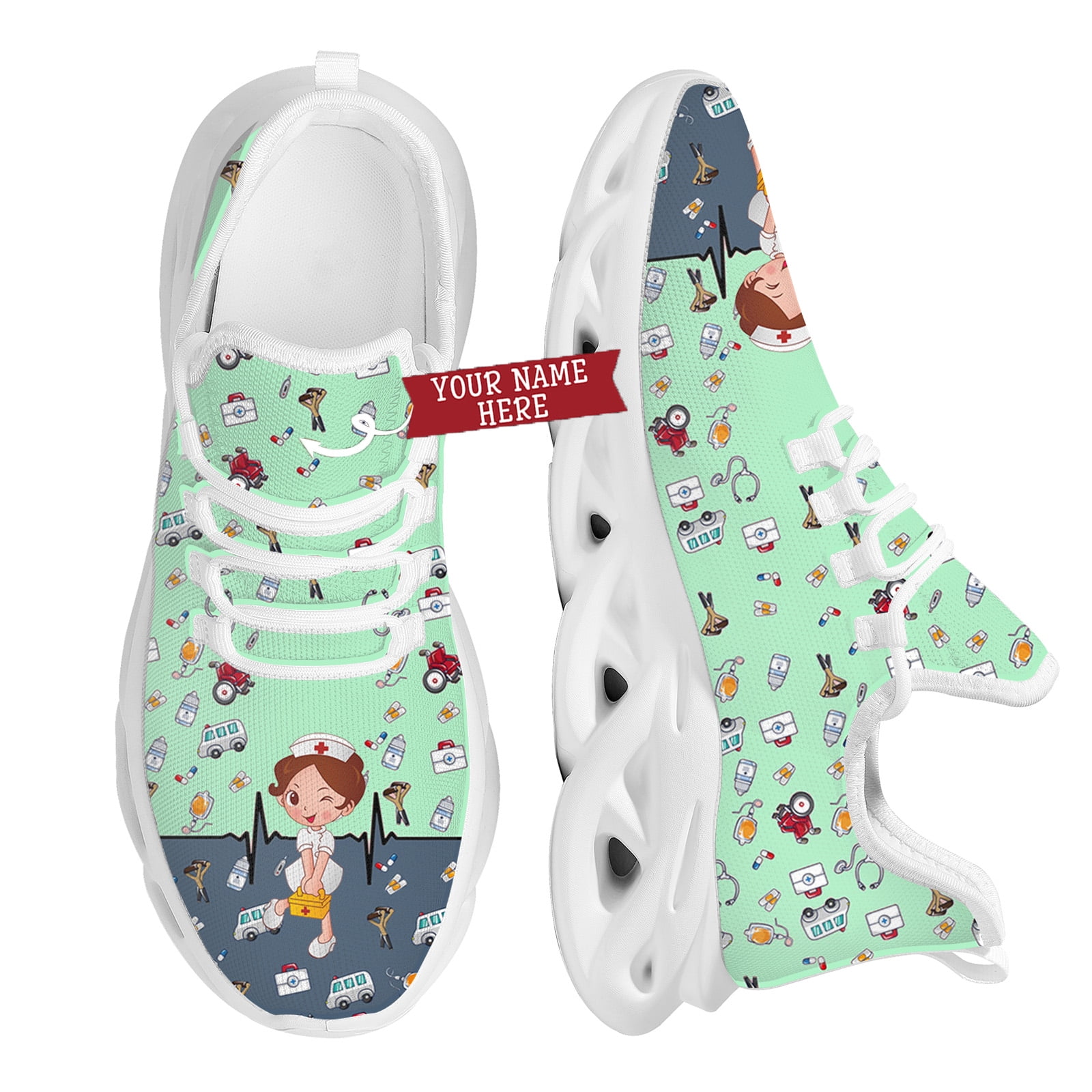 Medical Assistant Nurse Design Casual Sneakers Shock Absorption ...