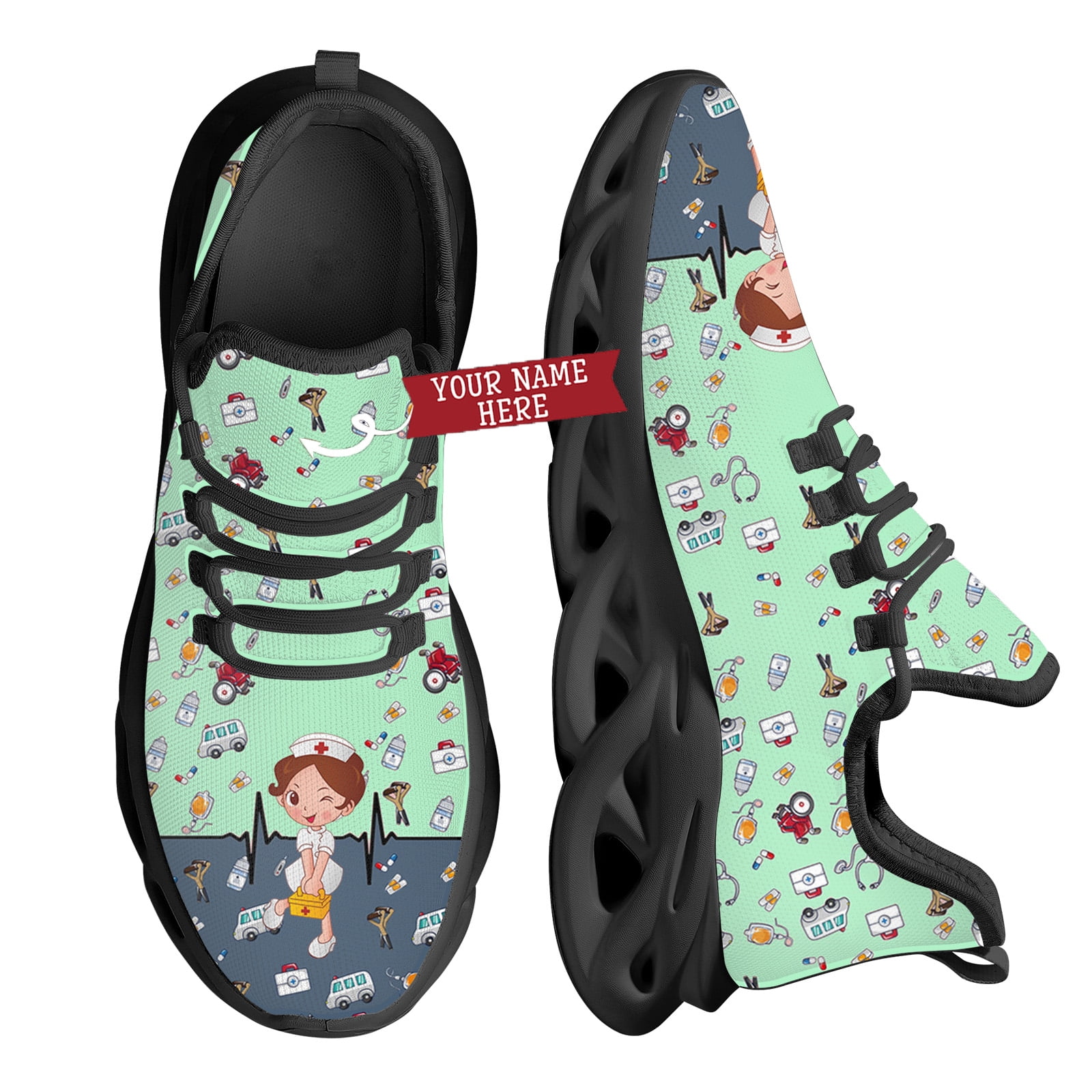 Medical Assistant Nurse Design Casual Sneakers Shock Absorption ...