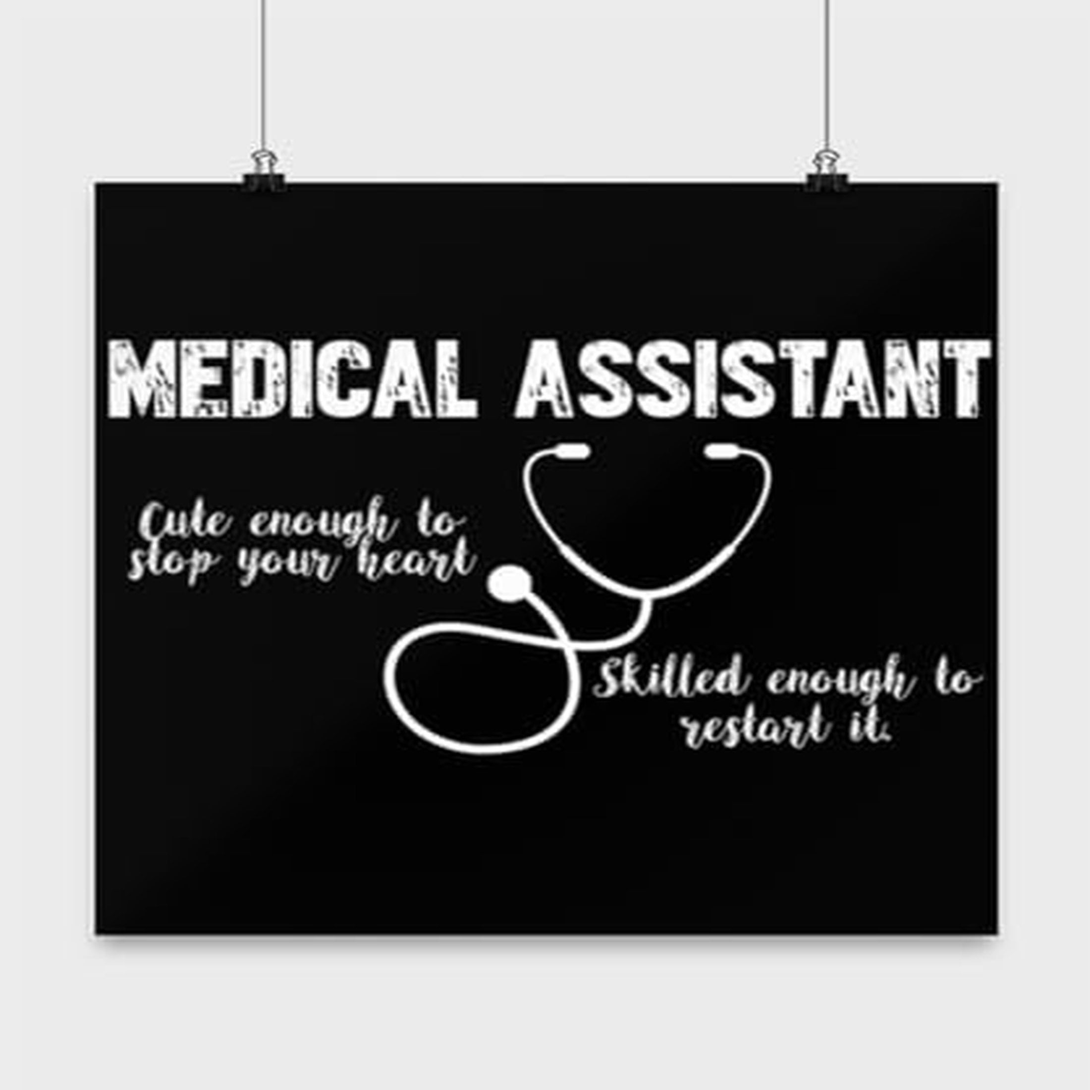 Cute Medical Assistant Poster - Heart-Stopping Nurse Wall Art, 13x13in ...