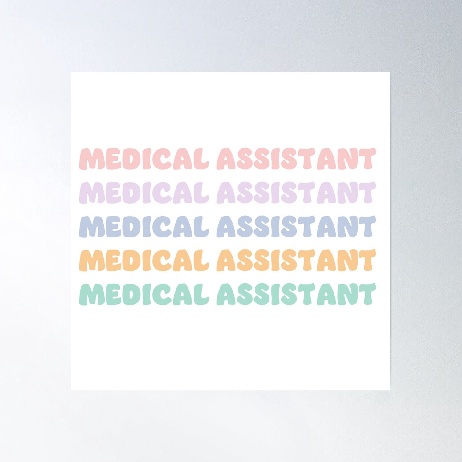 Medical Assistant Poster Wall Art, Modern Wall Decor, 24x24 UNFRAMED ...