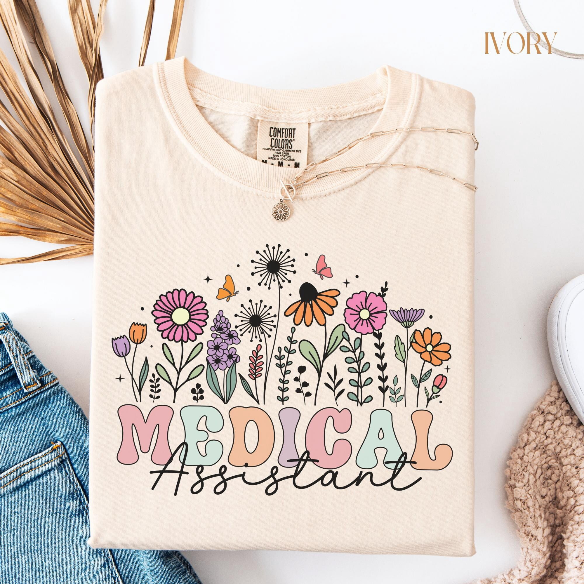 Medical Assistant Shirt Floral Design MA Gift - Walmart.com
