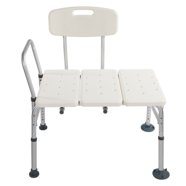 Equate Durable Transfer Bench with Back Rest, Shower Bench, Black HSA ...