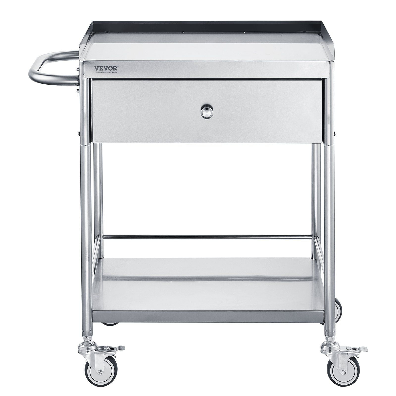 Medical Cart, 2-Layer Stainless Steel Cart 220 lbs Weight Capacity, Lab ...