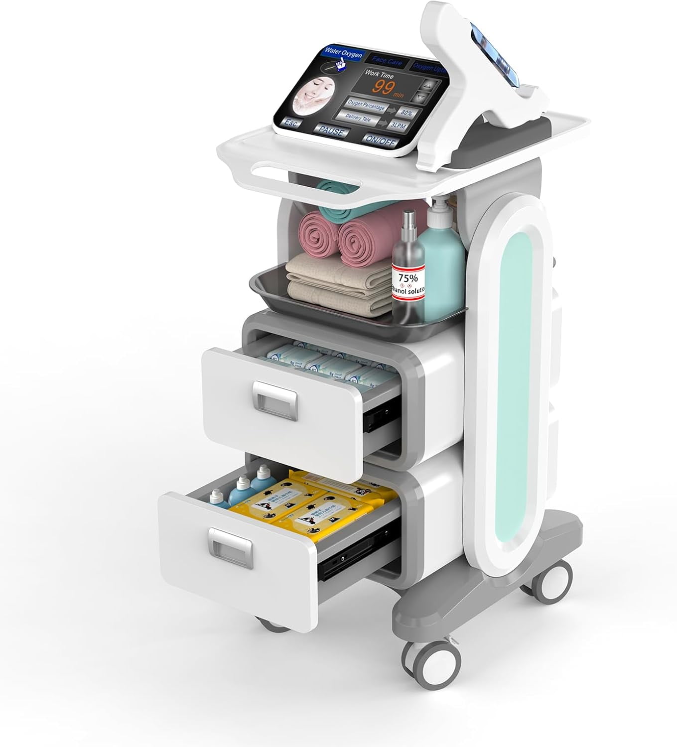 Medical Carts with Wheels and Drawers, Mobile Trolley Carts ...