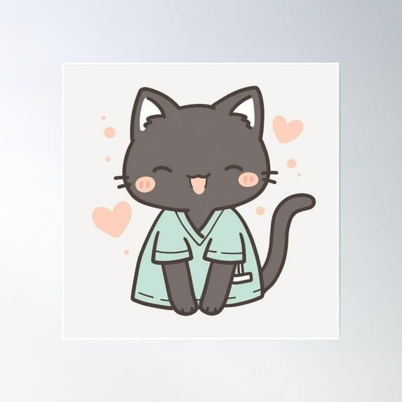 Medical Cat 38 Poster Wall Art, Modern Wall Decor, 16x16 UNFRAMED ...
