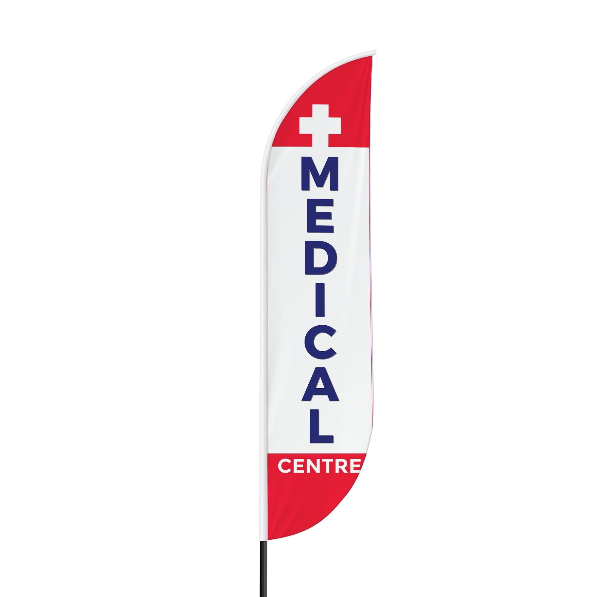 Medical Centre Sign feather flag for Outdoor by Mavis Print | 11.5 FEET Long Polyester Outdoor ...