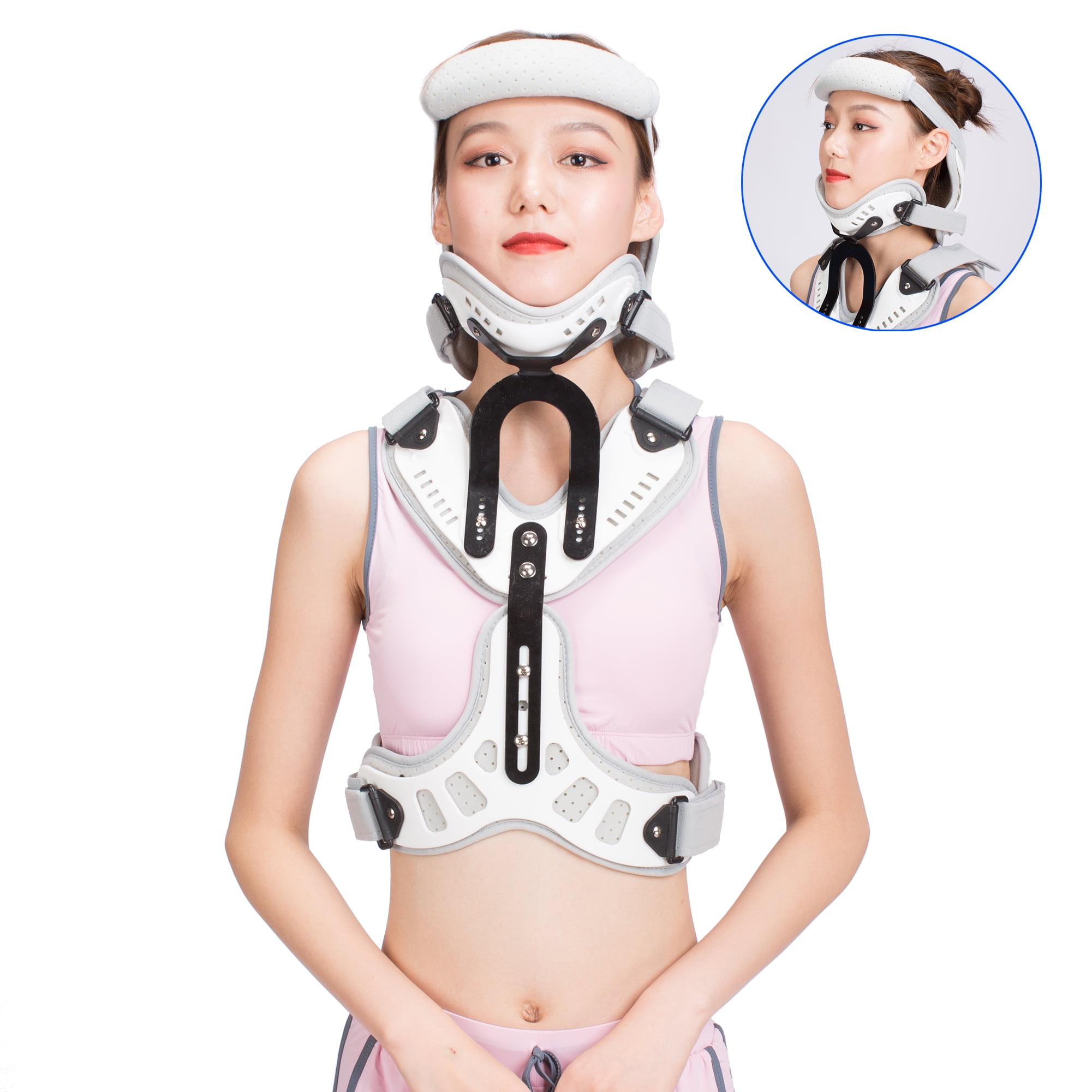 Medical Cervical Thoracic Orthosis Head Neck Chest Fixed Brace Traction ...