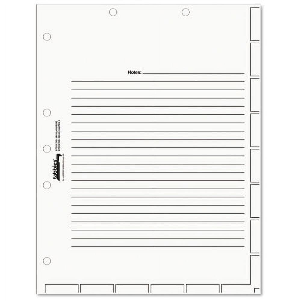 Medical Chart Index Divider Sheets, 11 X 8.5, White, 400/box | Bundle ...