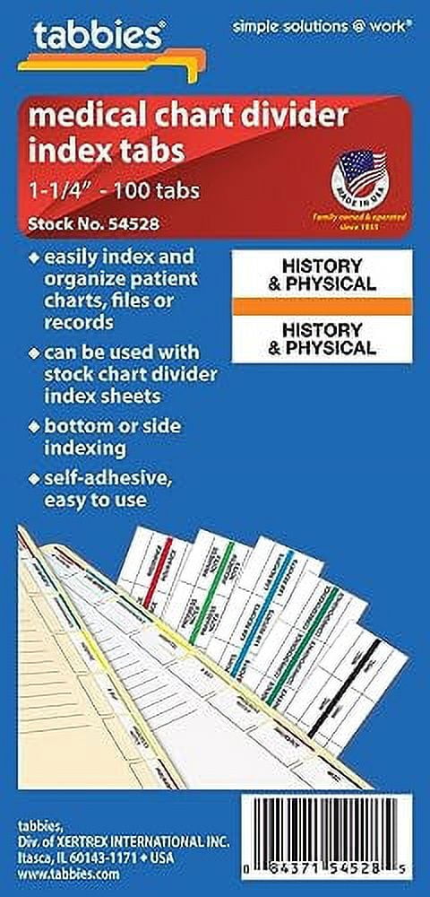 Medical Chart Index Divider tabs (TAB54528)|Medical Chart Index Divider ...