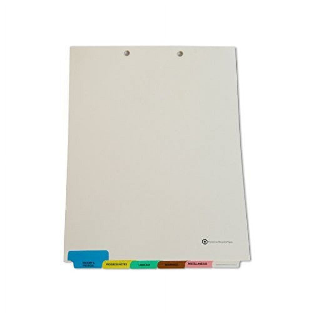 Medical Chart Index Dividers- 6 Tabs, Letter Size, Manila, End Tab (65 ...