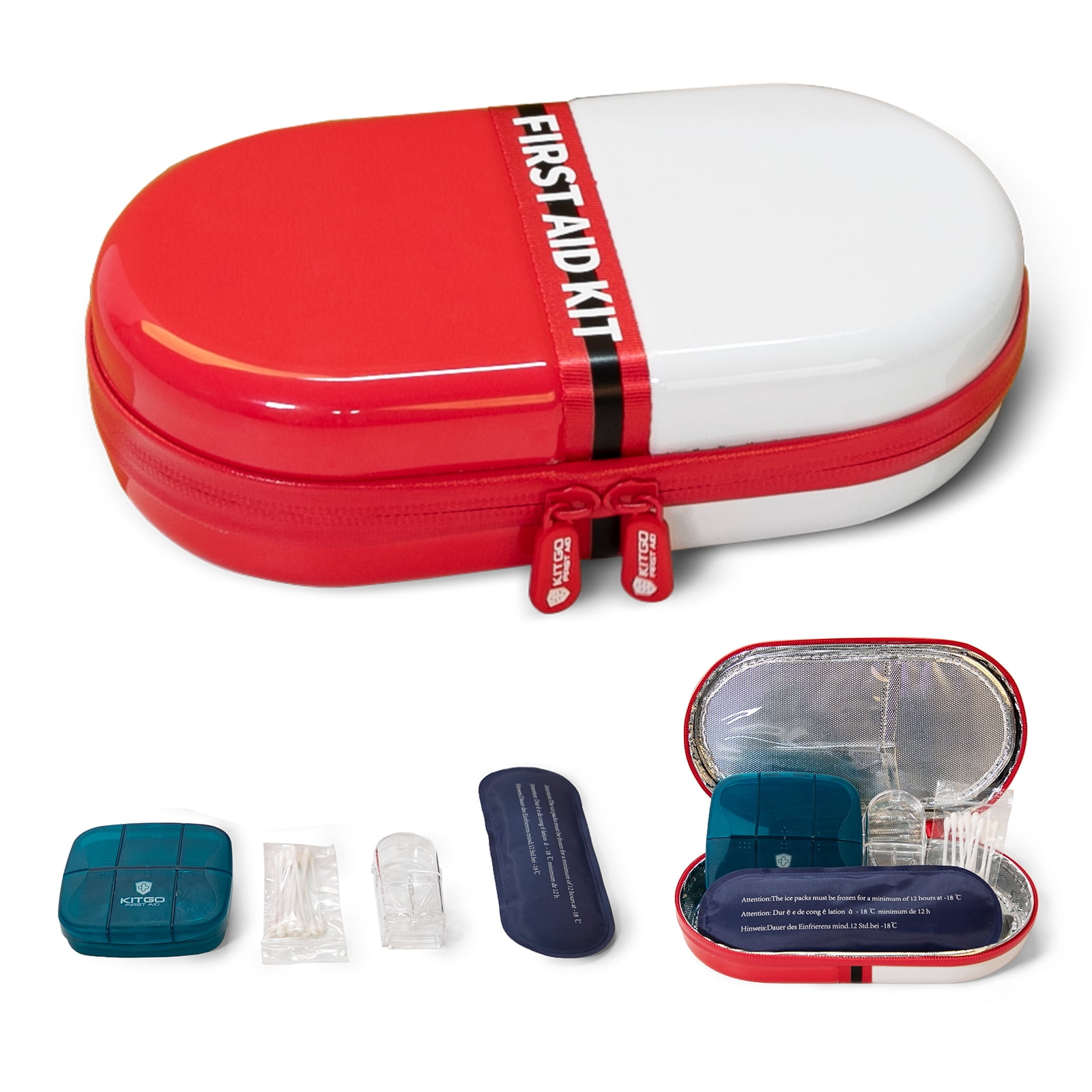 Portable Medical Cooler Travel Case with Ice Bag, Pill Box, Syringe ...