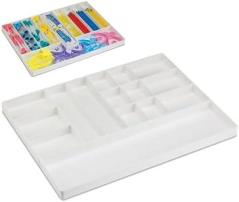 Medical Dental Cart Section Drawer Organization White Plastic Tray - 15 ...