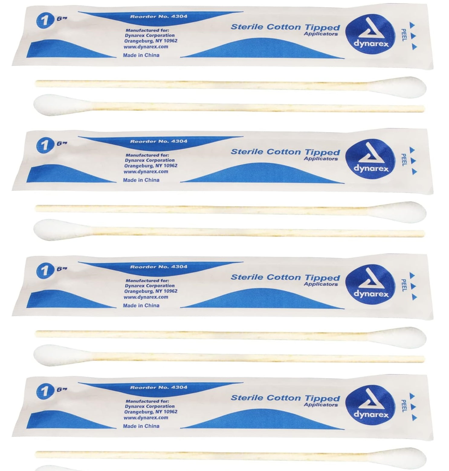Medical Dental Cotton Tipped Wood Applicators 6 Inch Sterile Per Swab ...