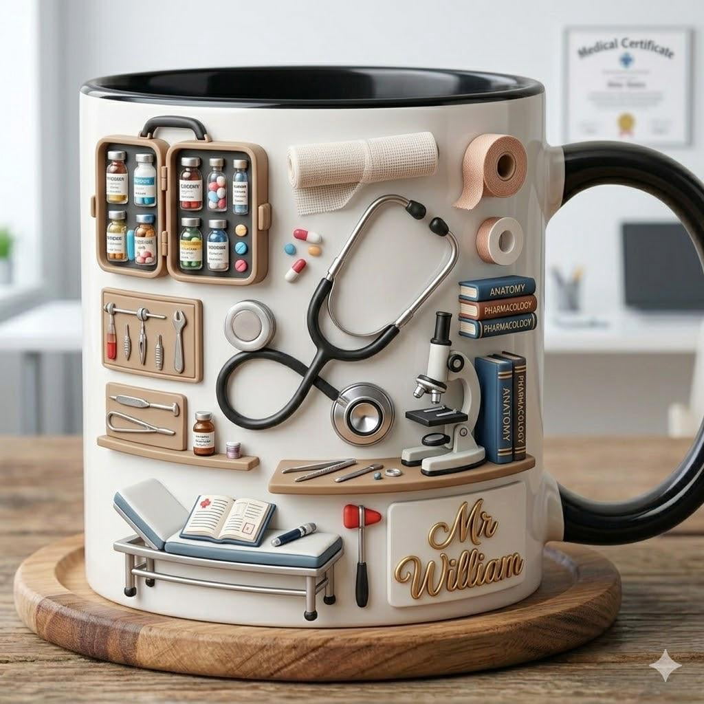 Medical Doctor Accent Mug, Custom Name Nursing Coffee Cups, Medical ...