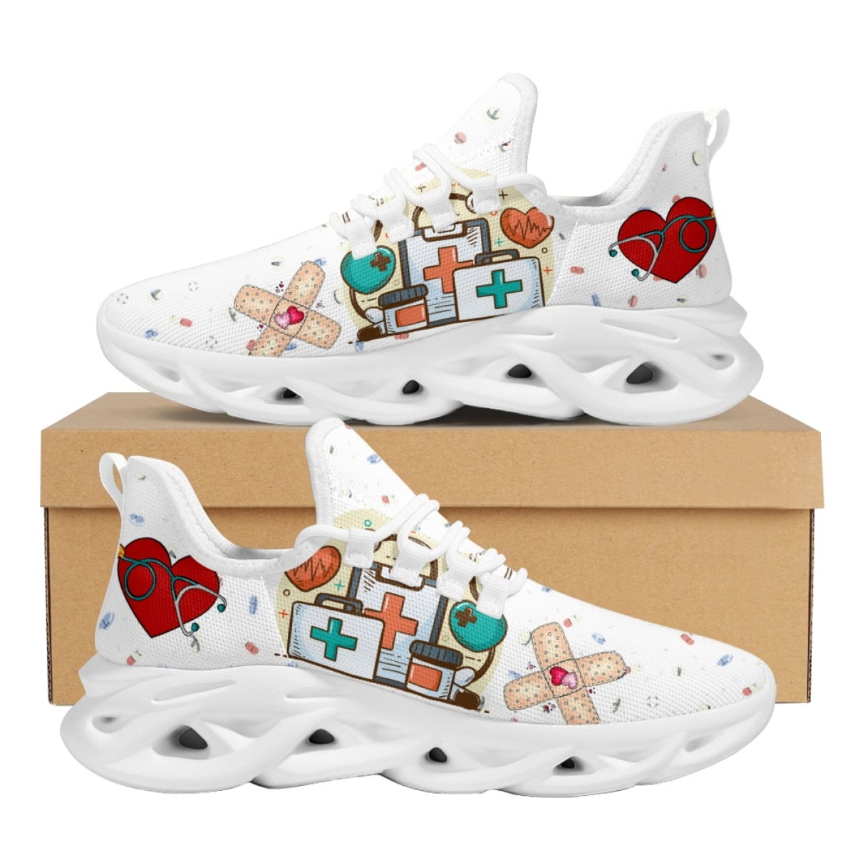 Medical Equipment Doctor Nurse Classic Running Shoes for Unisex Round ...