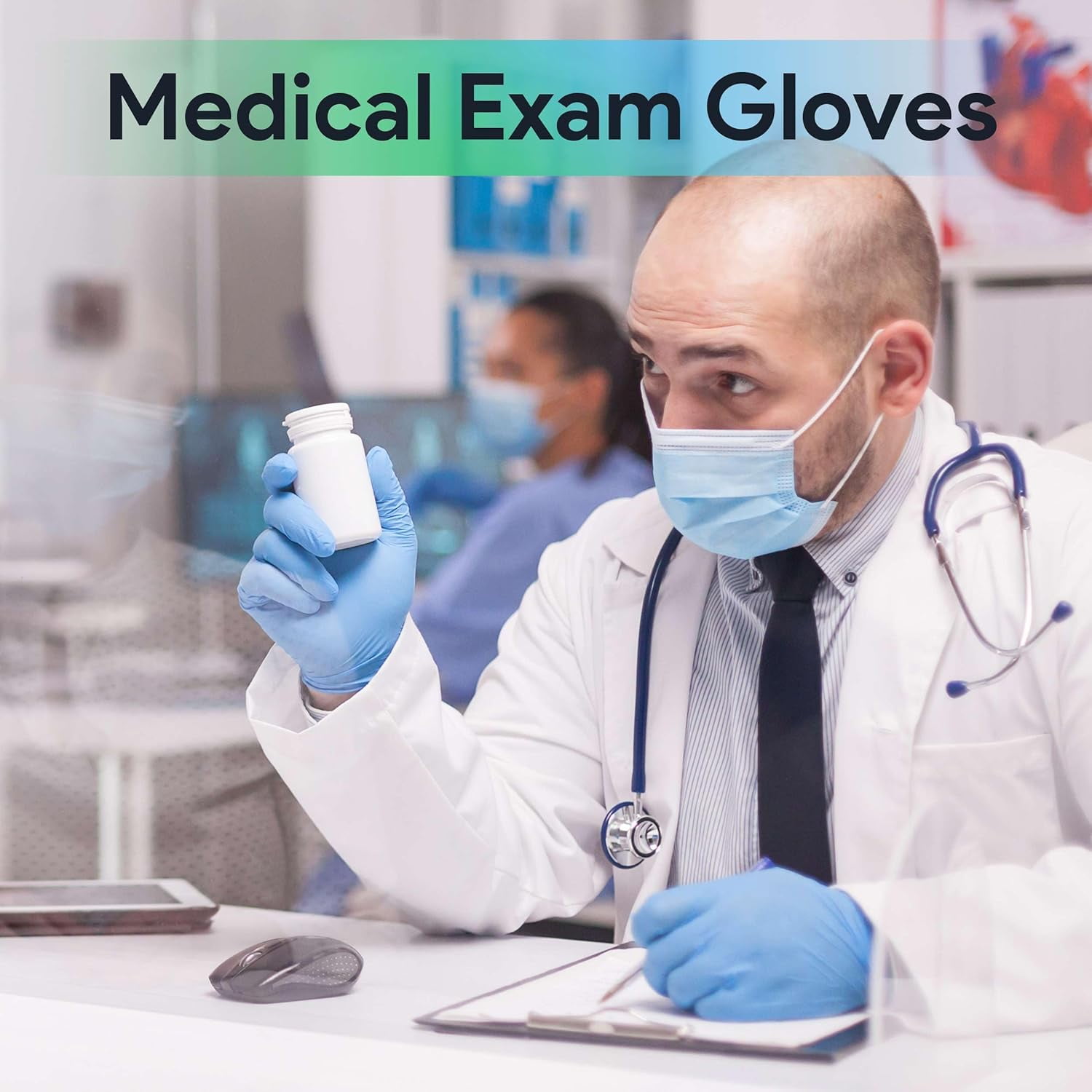 Medical Exam Blue Nitrile Gloves X Large 1000 Count - 3 Mil Powder and ...