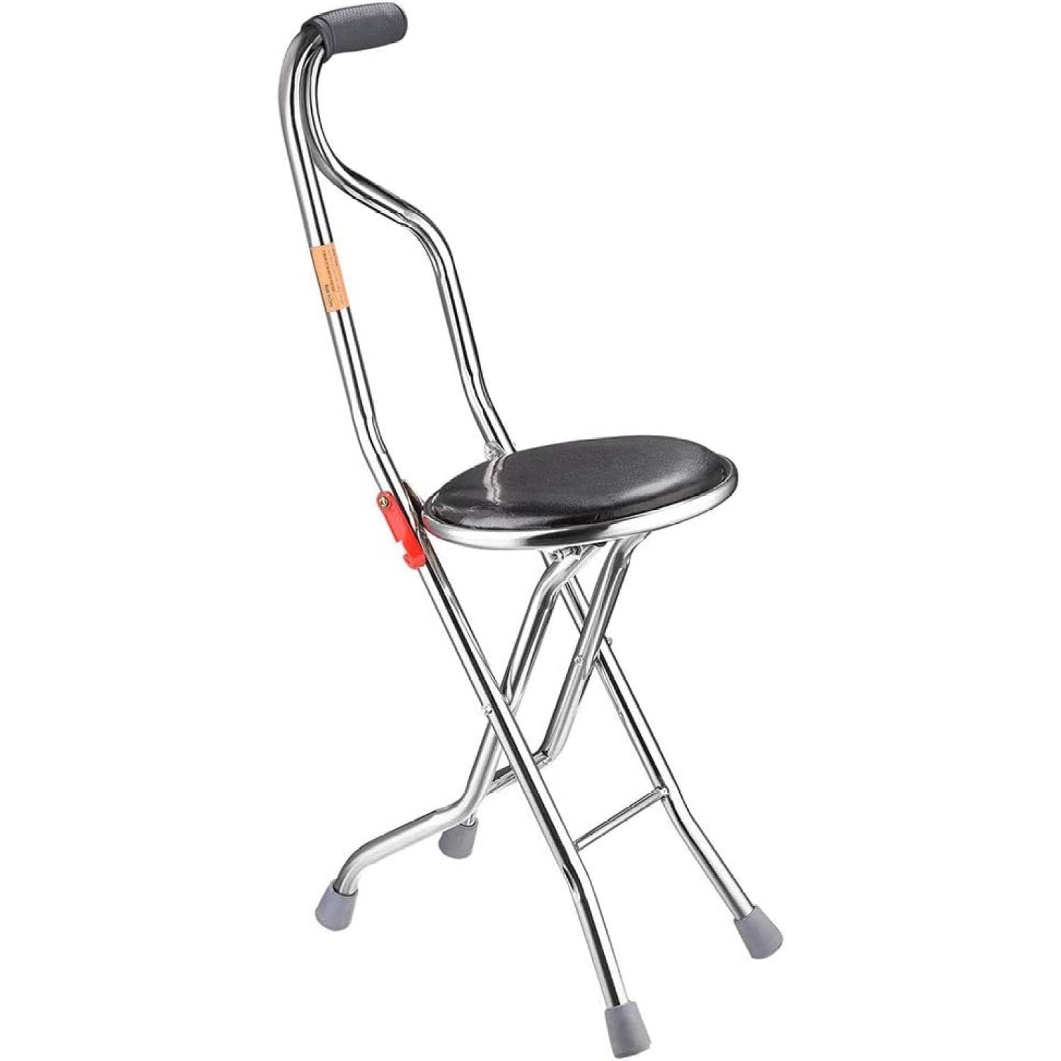 Medical Folding Walking Stick with Seat Four Legged Portable Travel ...